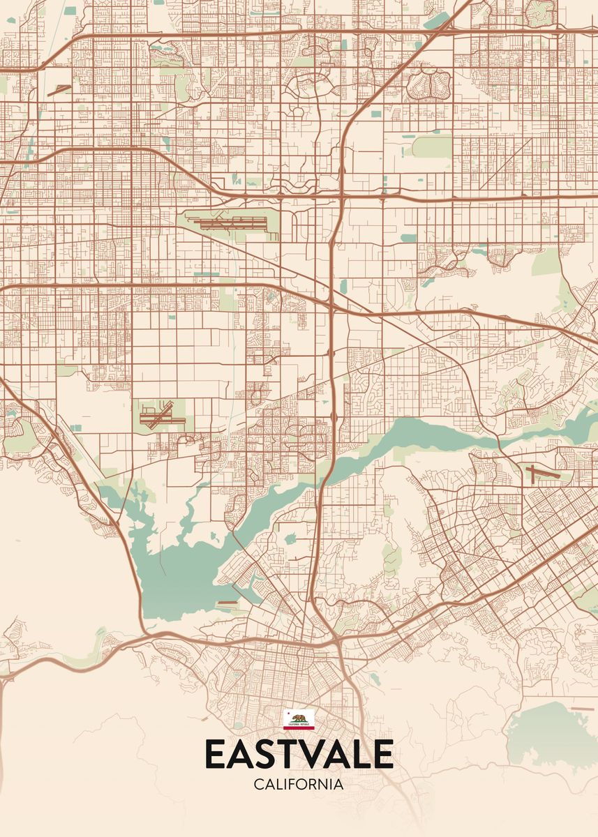 'Eastvale CA' Poster, picture, metal print, paint by IMR Designs | Displate