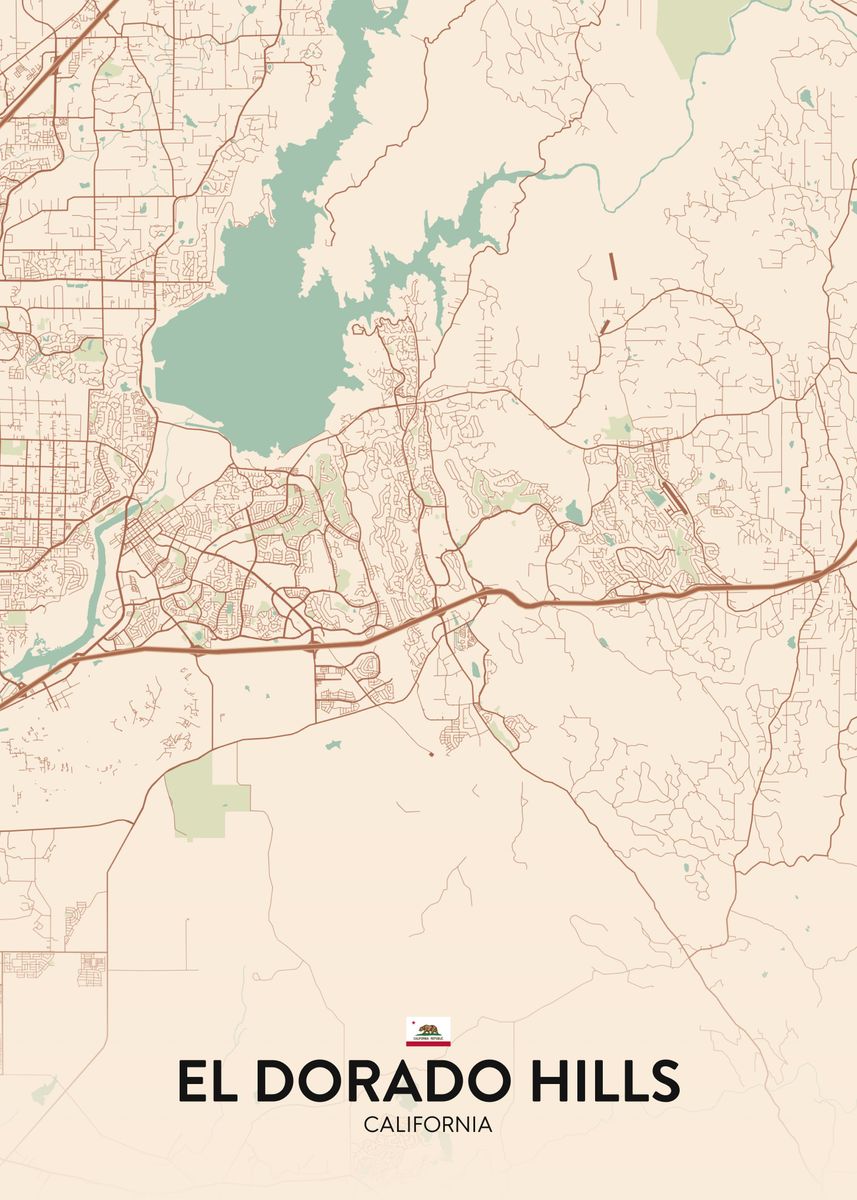 'El Dorado Hills CA' Poster, picture, metal print, paint by IMR Designs ...