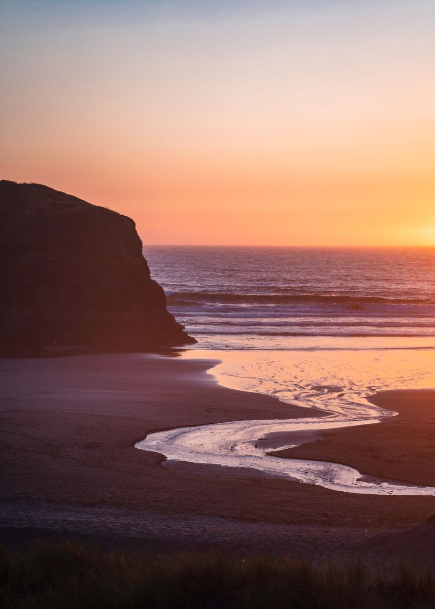 'Oregon Beach Sunset' Poster, picture, metal print, paint by Explore ...