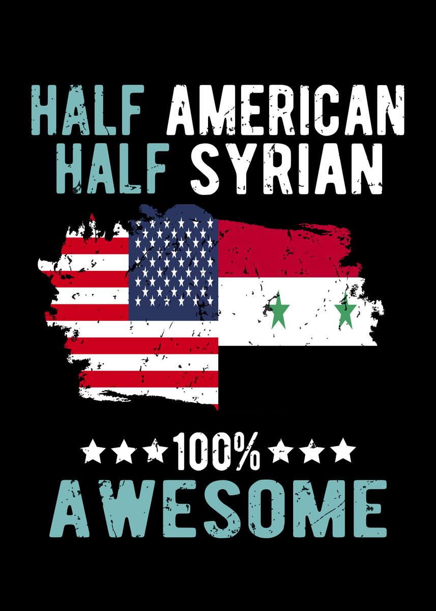 'Half American Half Syrian' Poster, picture, metal print, paint by ...