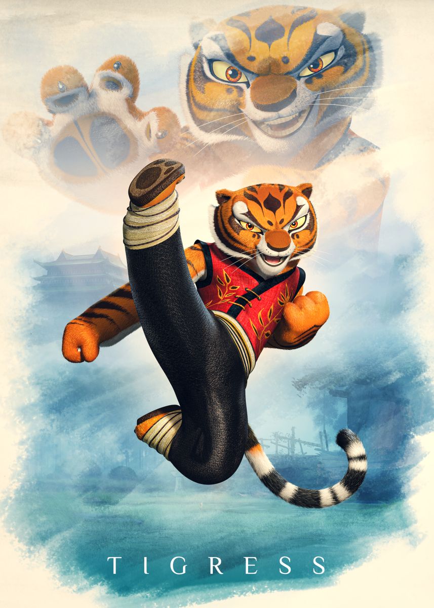 'Tigress Kick' Poster, picture, metal print, paint by Kung Fu Panda ...
