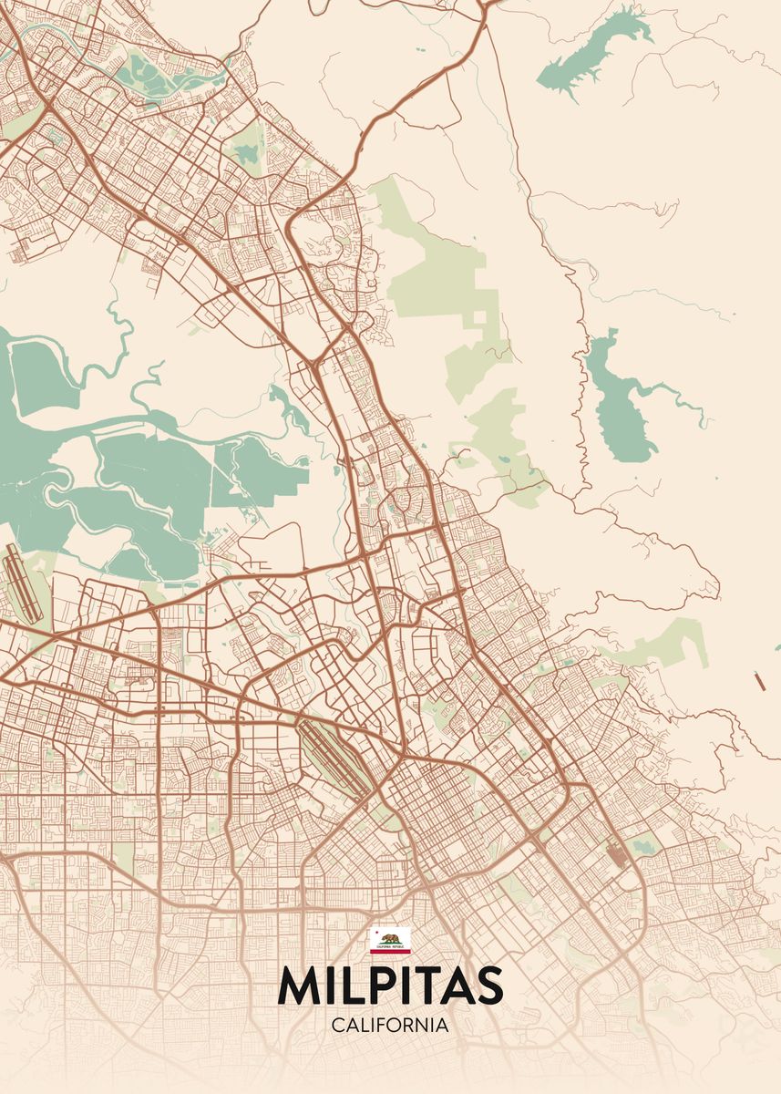 'Milpitas CA' Poster by IMR Designs | Displate