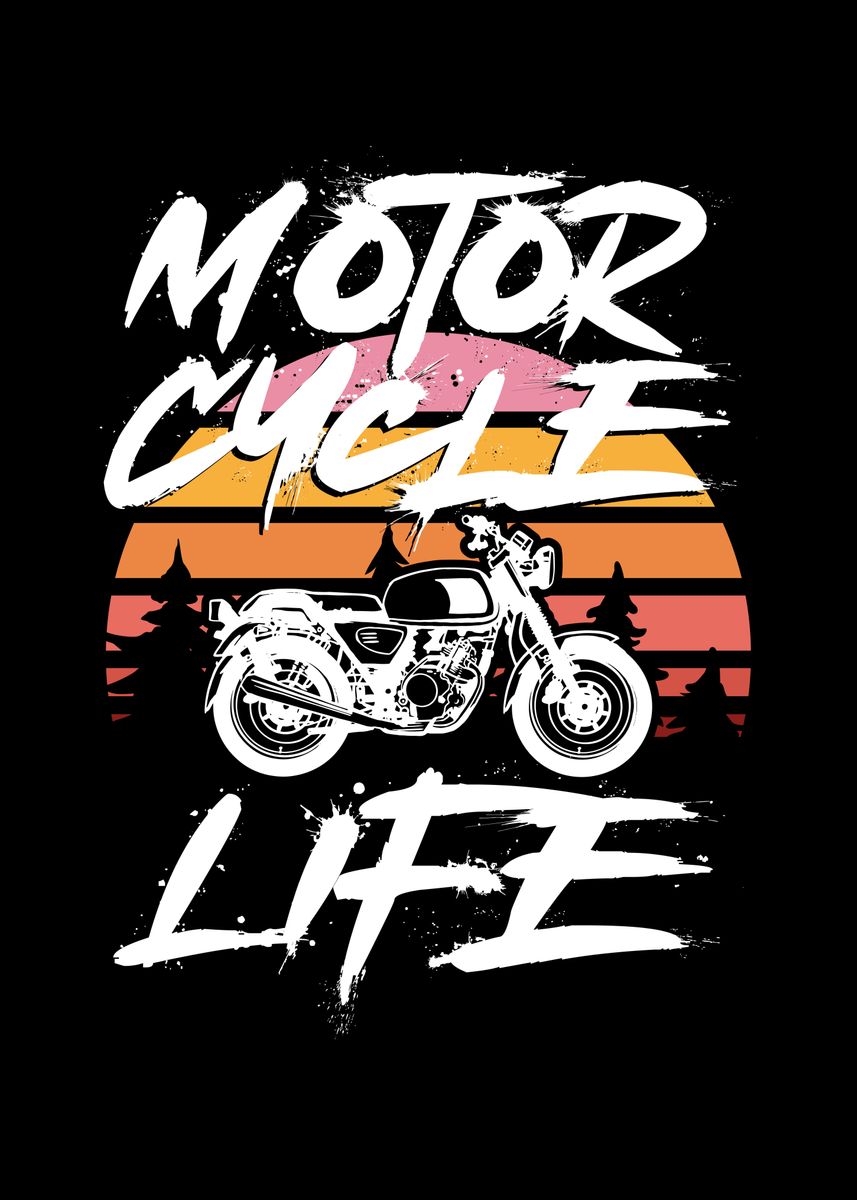 'Motorcycle life in retro' Poster, picture, metal print, paint by BeMi ...