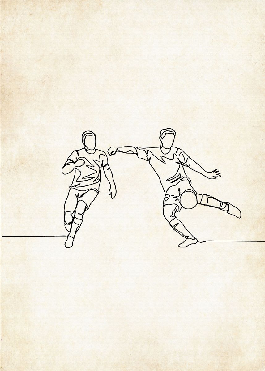 'Football ' Poster, picture, metal print, paint by Ollie Reid | Displate