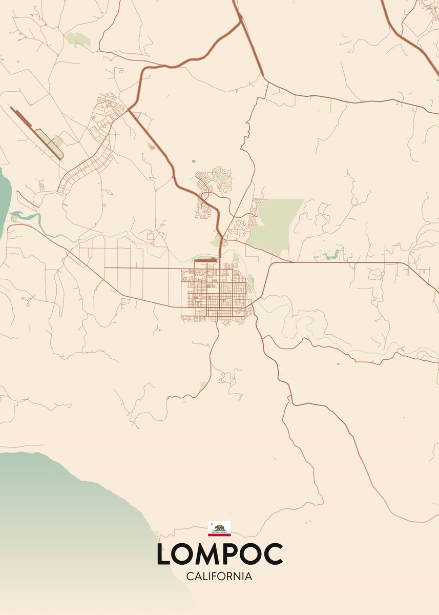 'Lompoc CA' Poster, picture, metal print, paint by IMR Designs | Displate