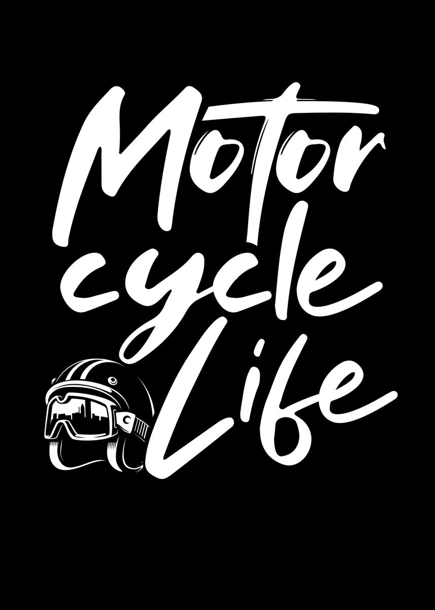'Motorcycle helmet life' Poster, picture, metal print, paint by BeMi ...