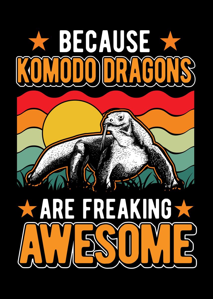 'Komodo Dragon' Poster, picture, metal print, paint by FavoritePlates ...