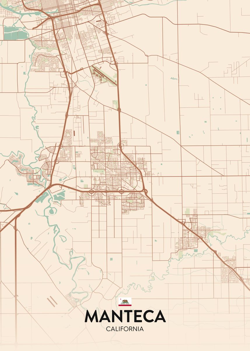 'Manteca CA' Poster, picture, metal print, paint by IMR Designs | Displate