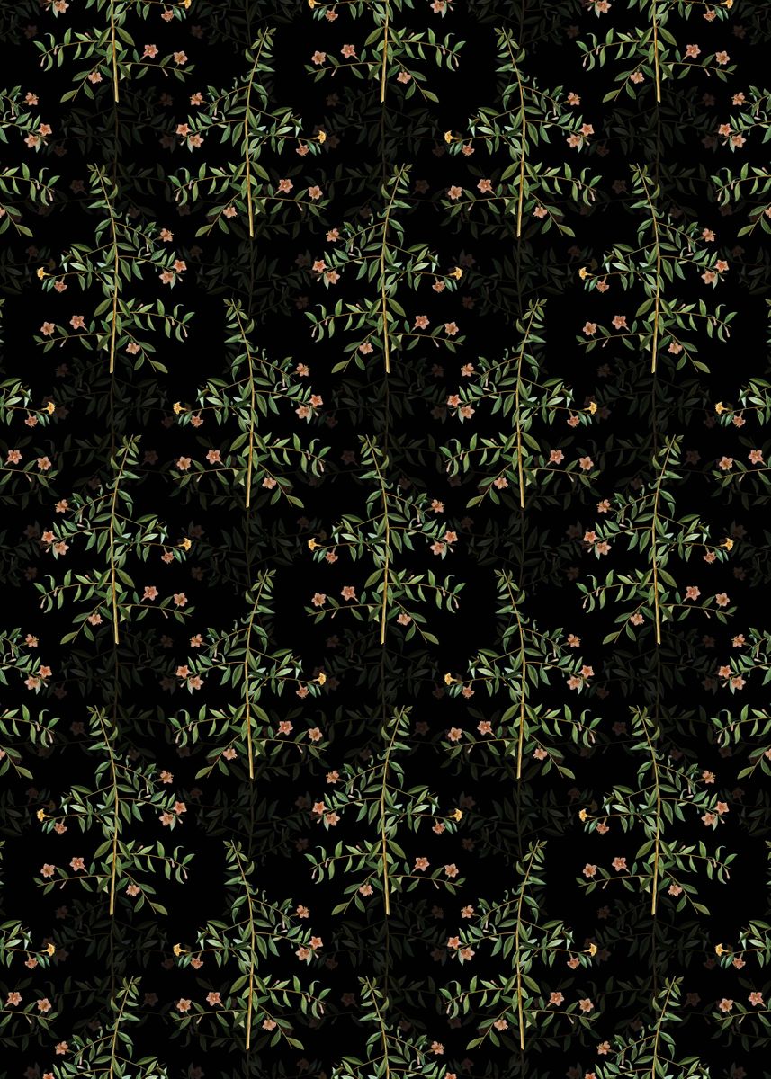 'Goji Berry Branch Pattern' Poster, picture, metal print, paint by Holy ...