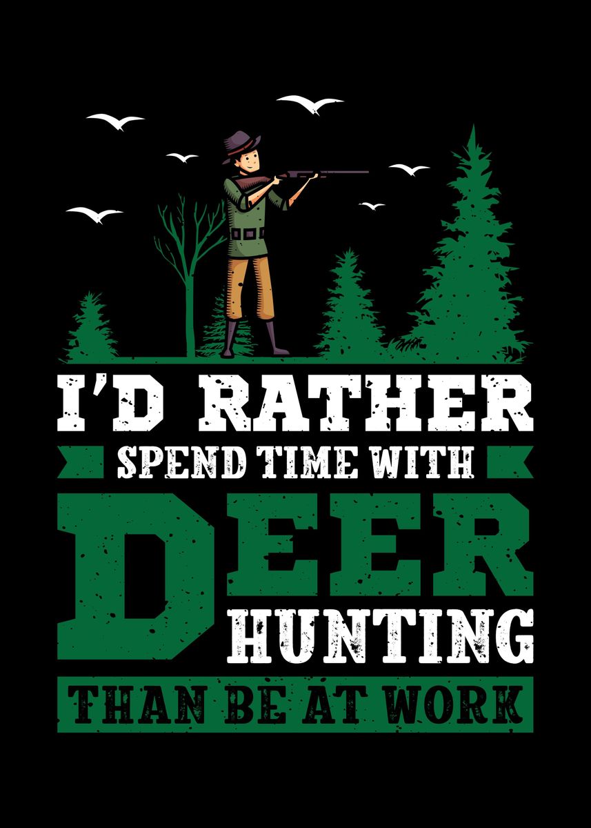 'Deer Hunter' Poster by Sebastian Wünsche | Displate