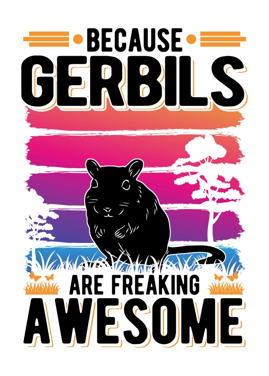 'Gerbil Racing rat' Poster, picture, metal print, paint by ...