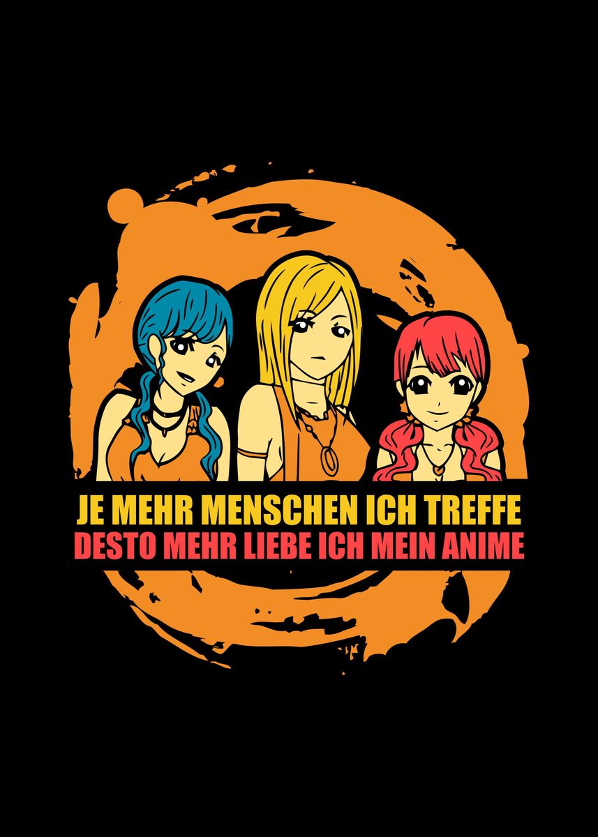 'German Anime' Poster, picture, metal print, paint by Sebastian Wünsche ...