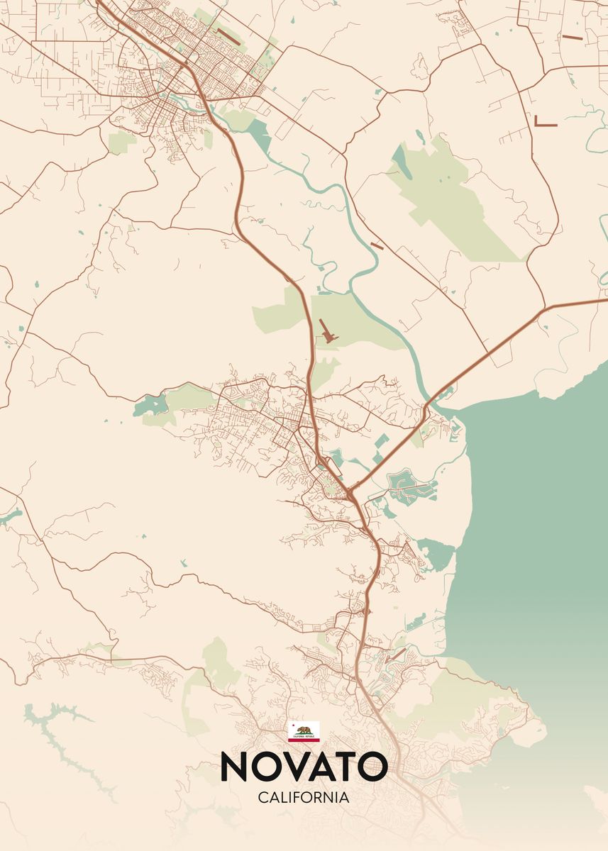 'Novato CA' Poster, picture, metal print, paint by IMR Designs | Displate