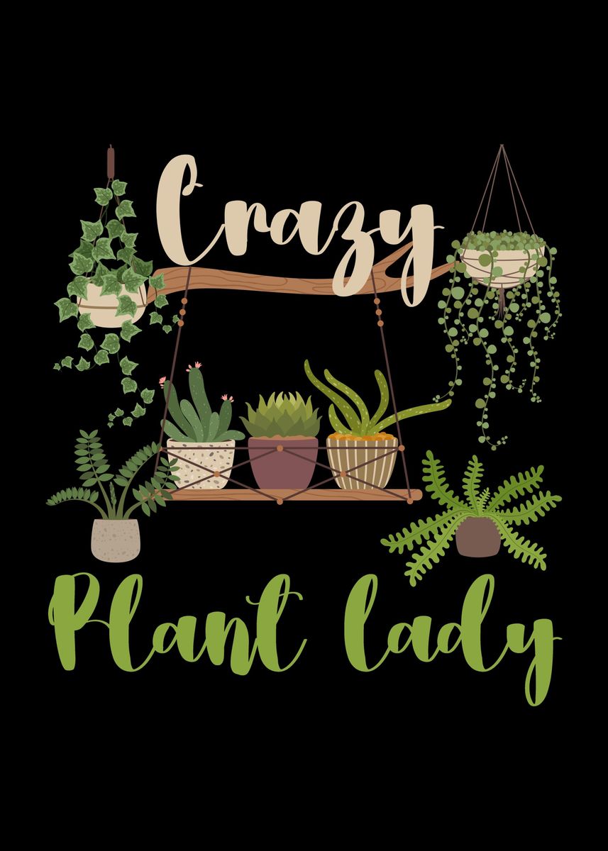 'Crazy Garden Lady' Poster, picture, metal print, paint by ...