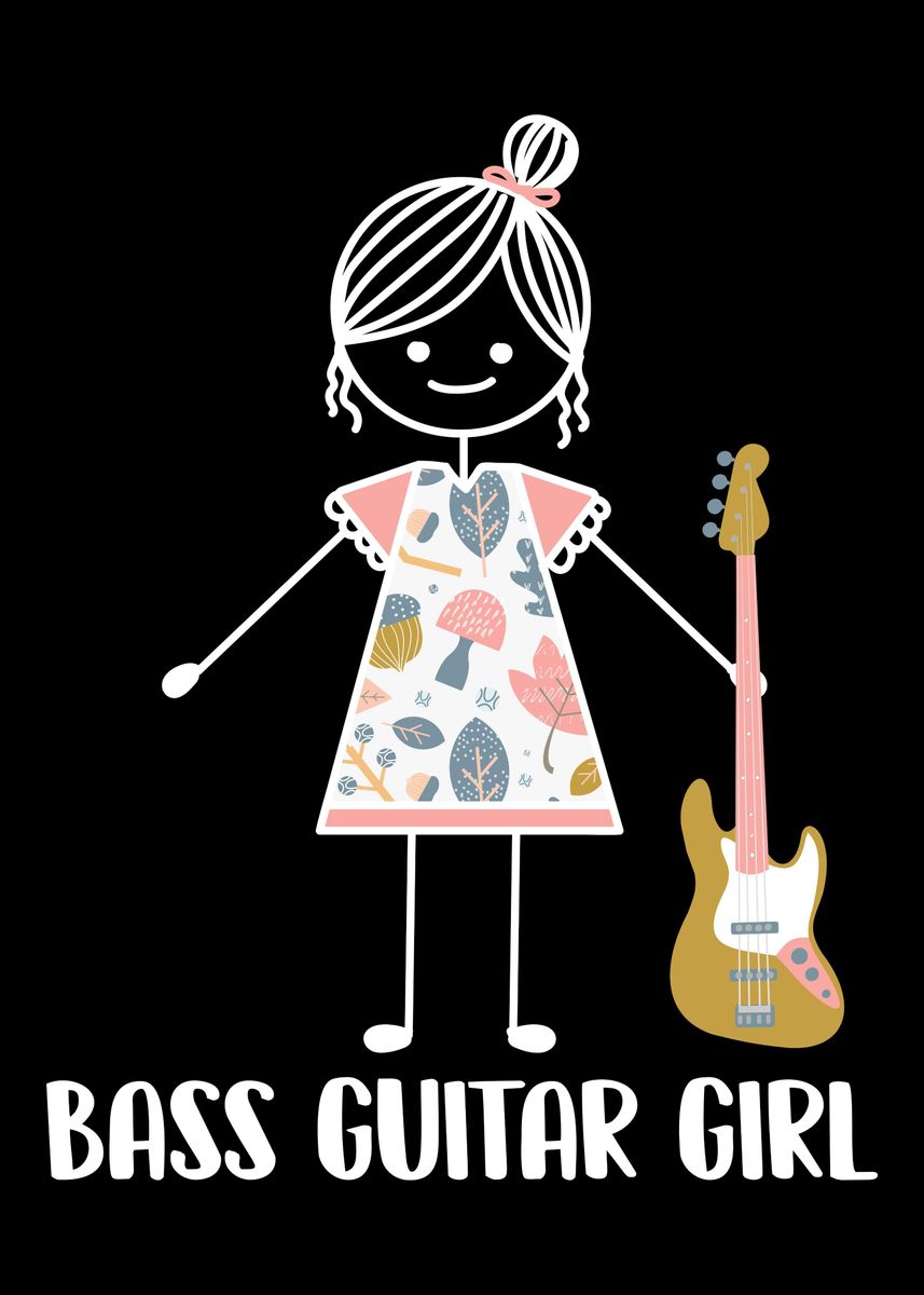 'Bass Guitar Player Bassist' Poster, picture, metal print, paint by ...