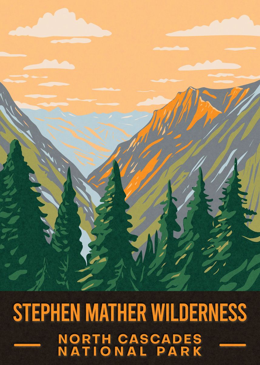 'Stephen Mather WiIderness' Poster, picture, metal print, paint by ...