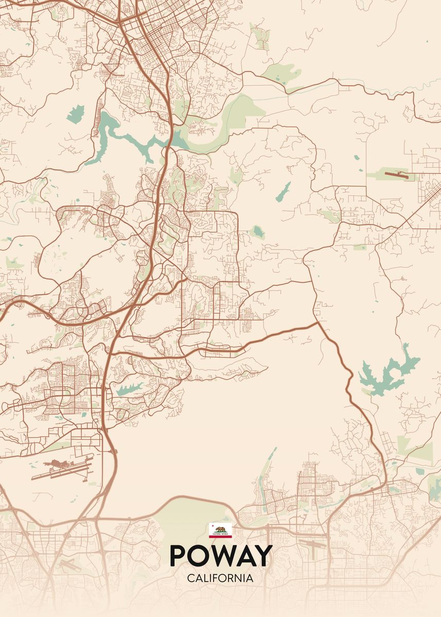 'Poway CA' Poster, picture, metal print, paint by IMR Designs | Displate