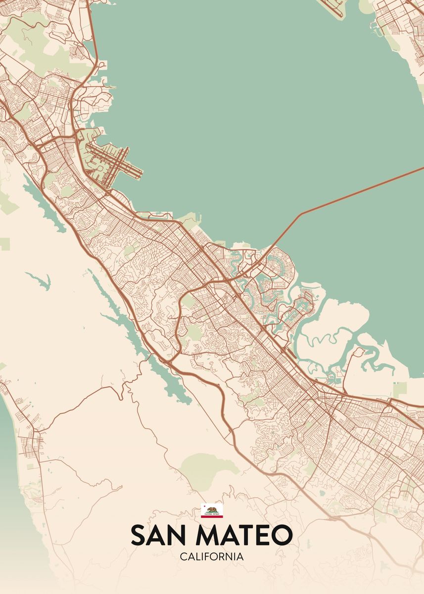 'San Mateo CA' Poster, picture, metal print, paint by IMR Designs ...