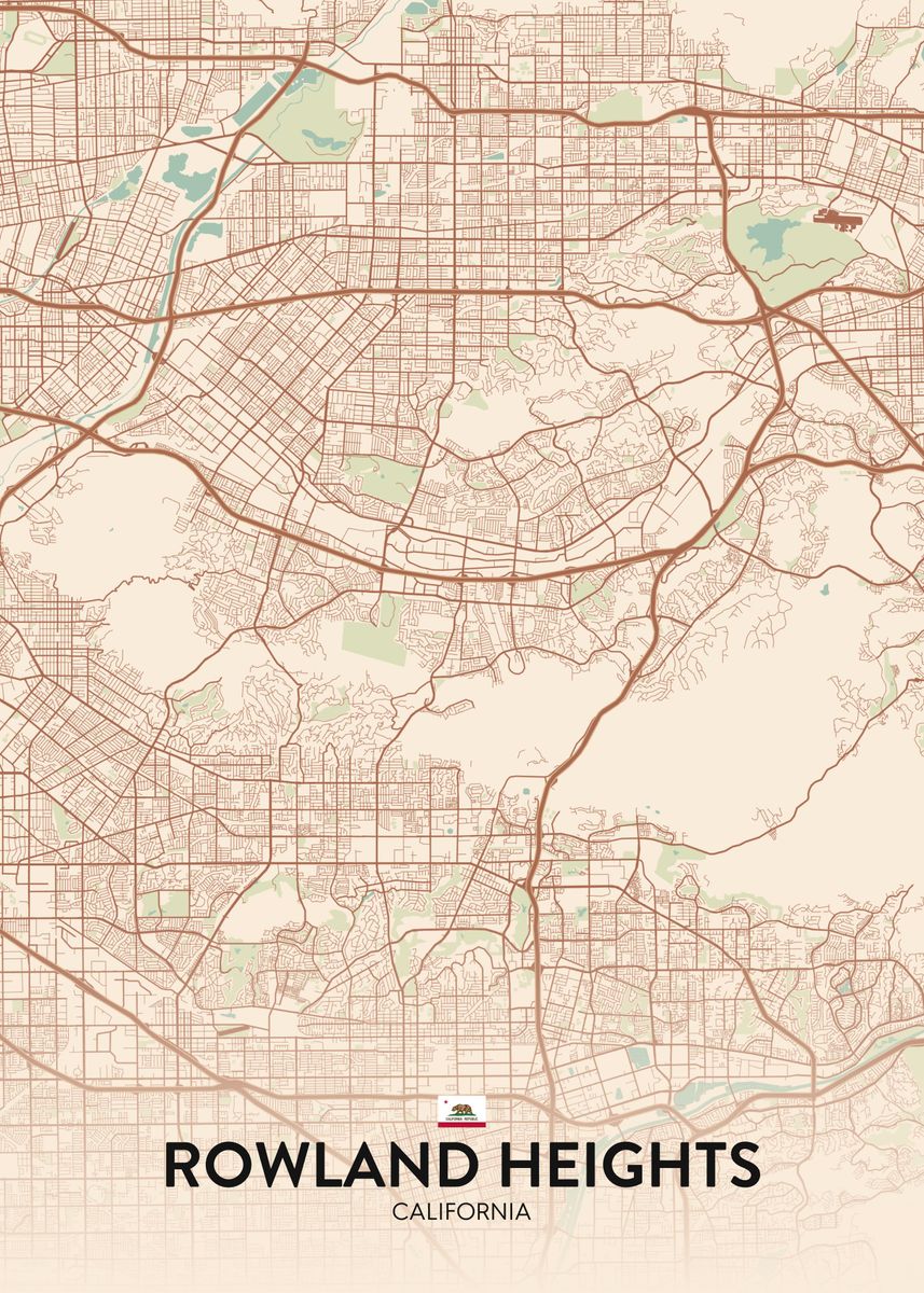 'Rowland Heights CA' Poster, picture, metal print, paint by IMR Designs ...
