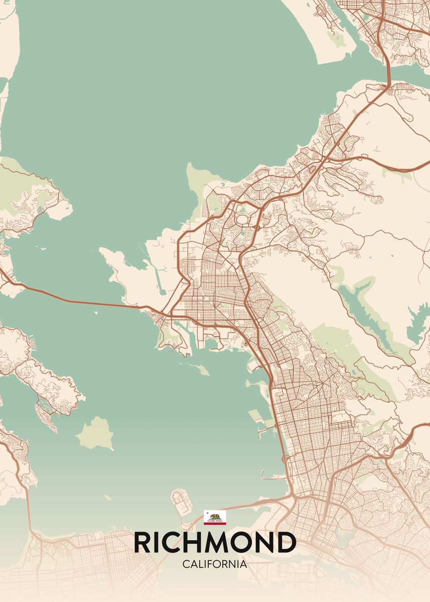 'Richmond CA' Poster, picture, metal print, paint by IMR Designs | Displate