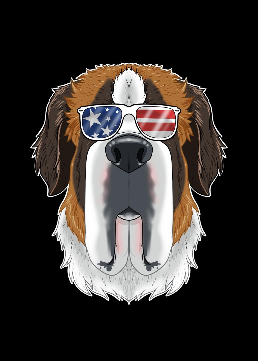 'Saint Bernard USA' Poster, picture, metal print, paint by ...