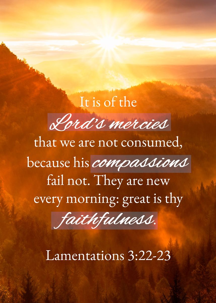 'Great Is His Faithfulness' Poster, picture, metal print, paint by ...