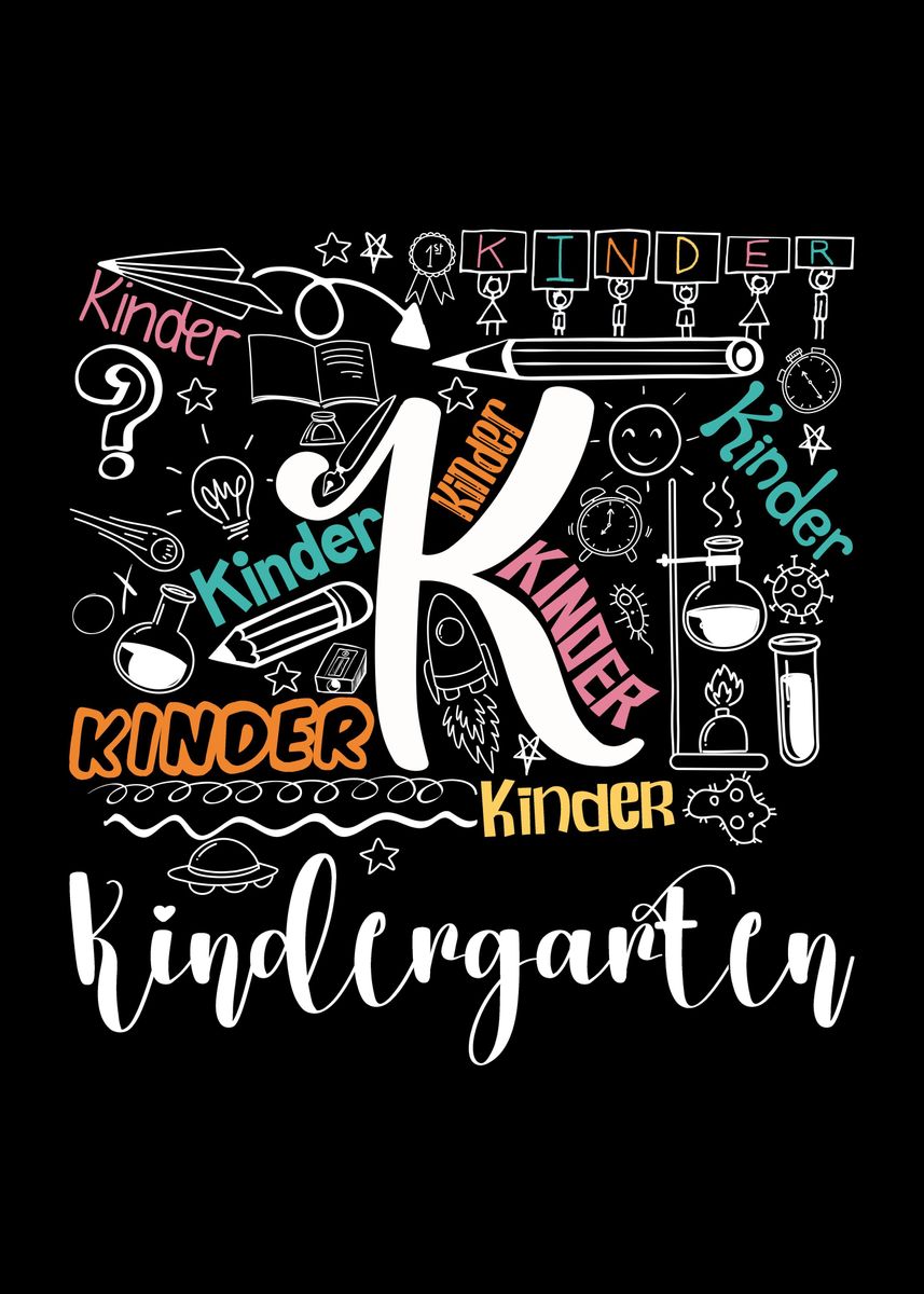 'Kinder Kindergarten' Poster, picture, metal print, paint by ...