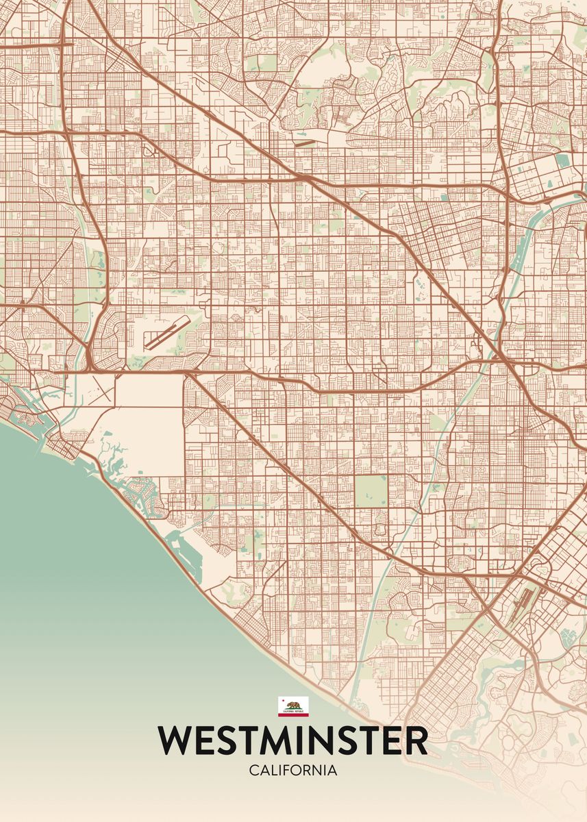 'Westminster CA' Poster, picture, metal print, paint by IMR Designs ...