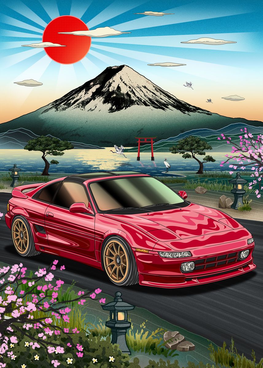 'JDM Toyota MR2 SW20' Poster, picture, metal print, paint by Navin ...