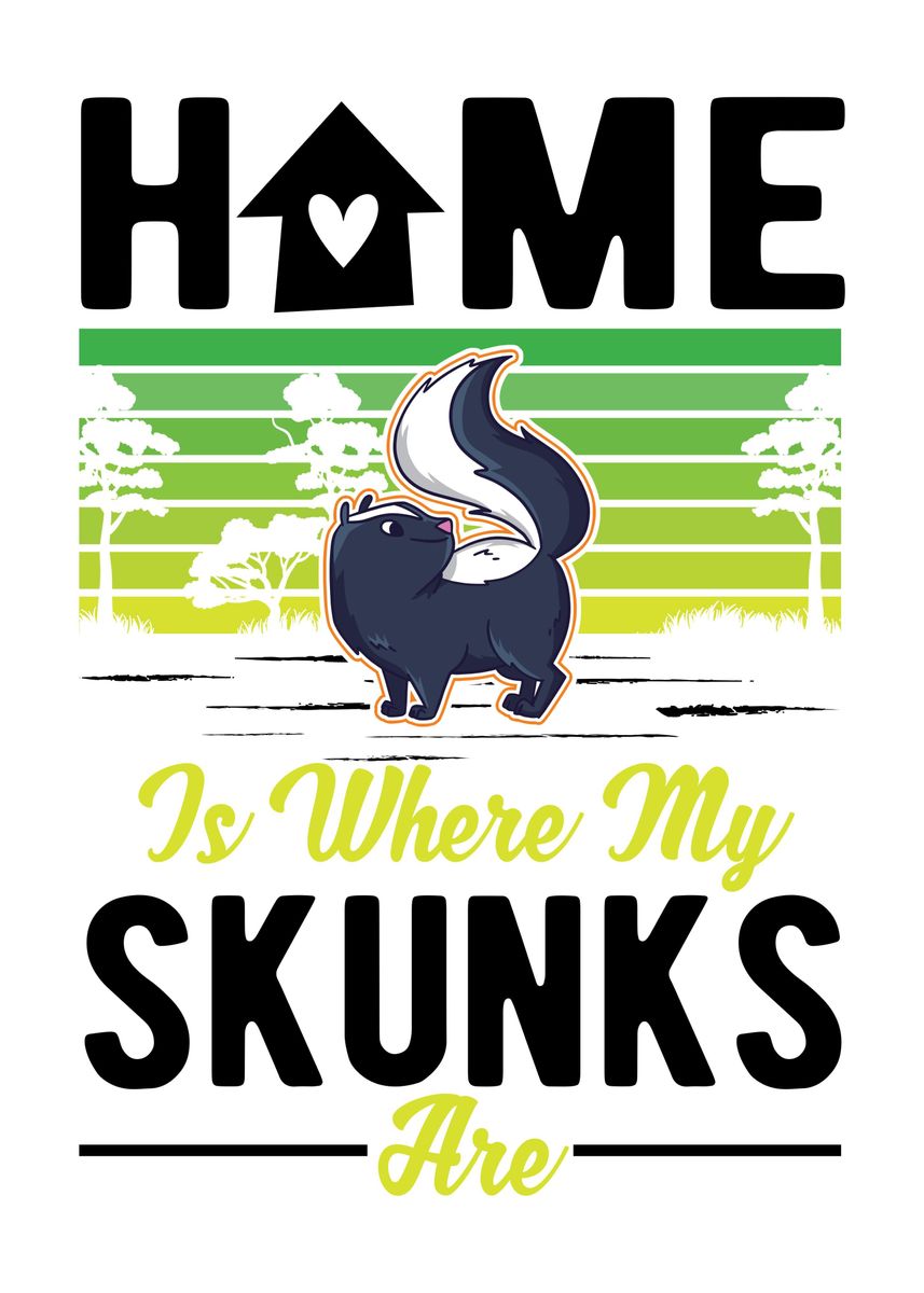 'Skunk Lover' Poster, picture, metal print, paint by FavoritePlates ...