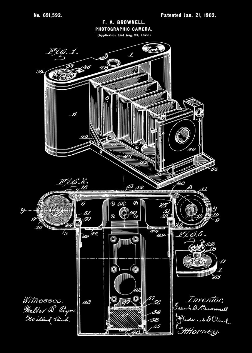 'Photographic Camera Patent' Poster by Sam Kal | Displate