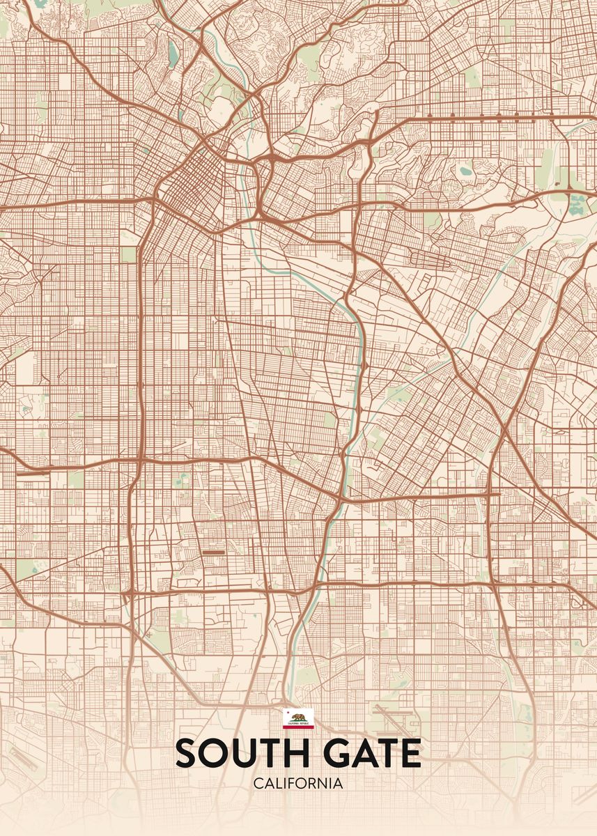 'South Gate CA' Poster by IMR Designs | Displate