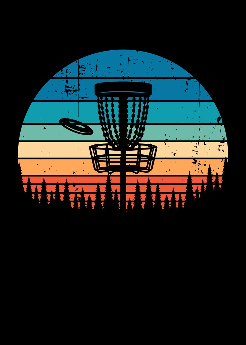 'Vintage Disc Golf Retro' Poster, picture, metal print, paint by Phil ...