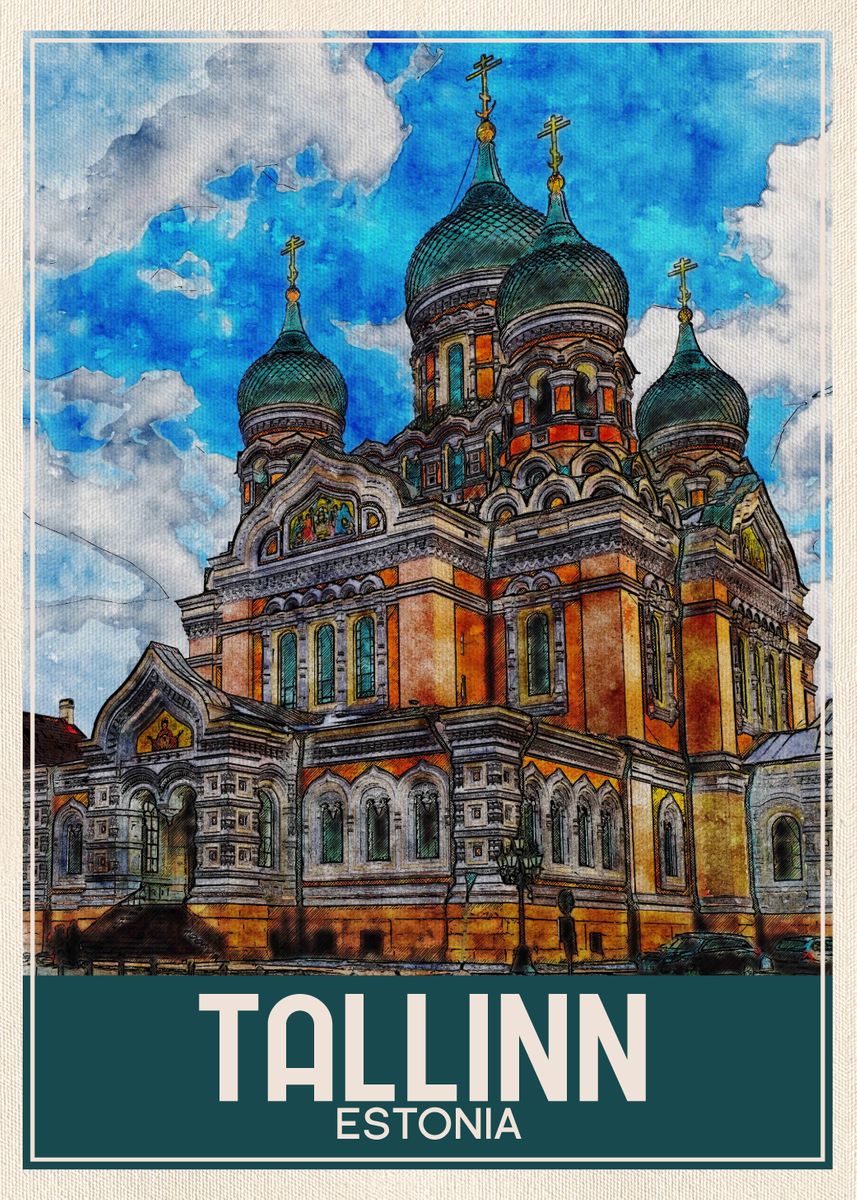 'Travel Art Tallinn Estonia' Poster, picture, metal print, paint by FAA ...