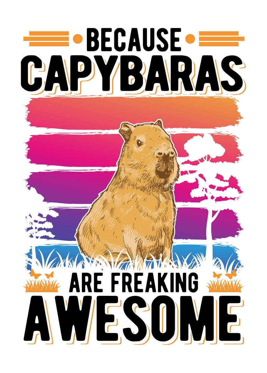 'Capybara Lover' Poster, picture, metal print, paint by FavoritePlates ...