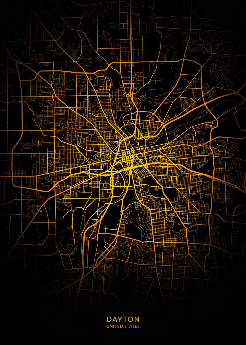 'Dayton USA City Map' Poster by Trulaf Design | Displate