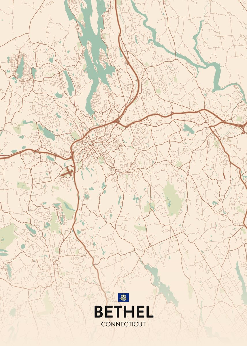 'Bethel CT' Poster, picture, metal print, paint by IMR Designs | Displate