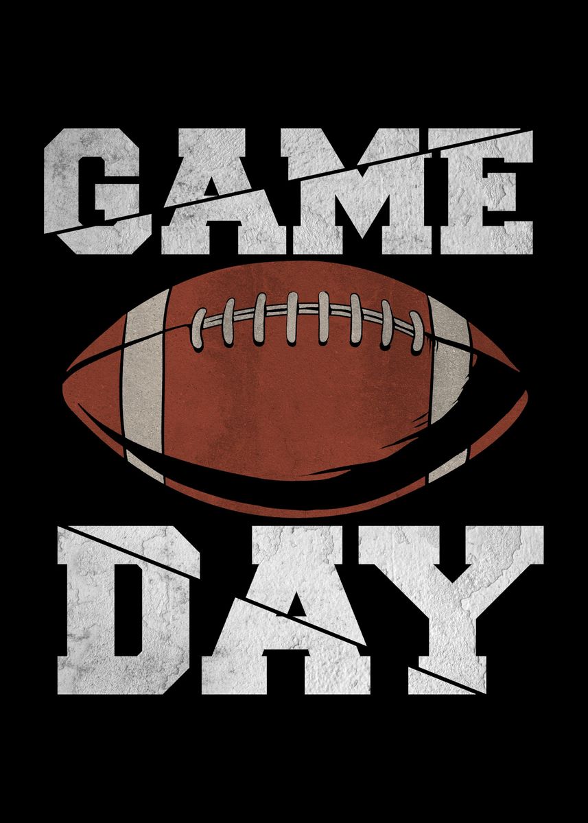 'American Football Game Day' Poster, picture, metal print, paint by ...