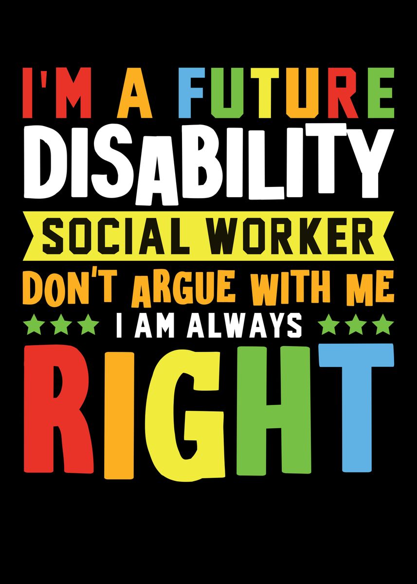'Disability Social Worker' Poster, picture, metal print, paint by Lukes ...