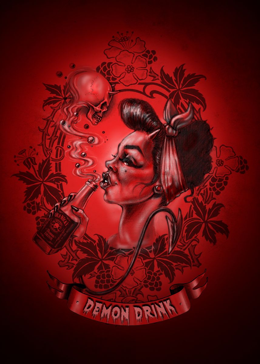 'Demon Drink' Poster, picture, metal print, paint by Alchemy London ...