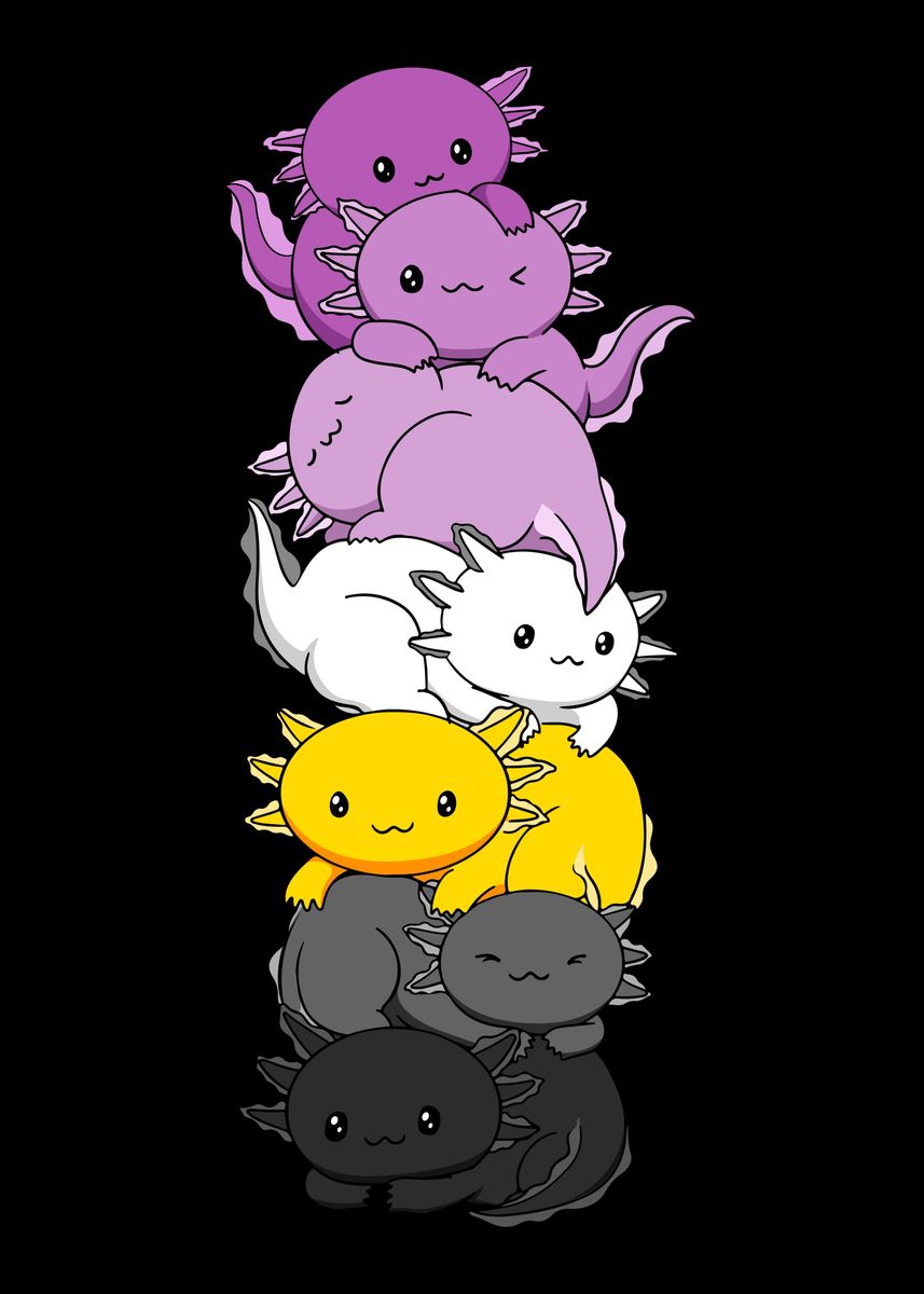 'Monosexual Flag Axolotl' Poster, picture, metal print, paint by ...