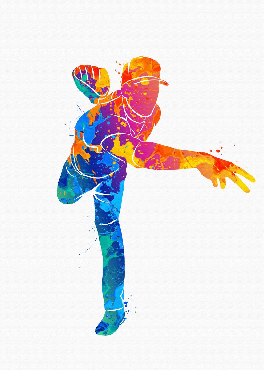 'Abstract baseball player' Poster by Nguyen Duc Hieu | Displate