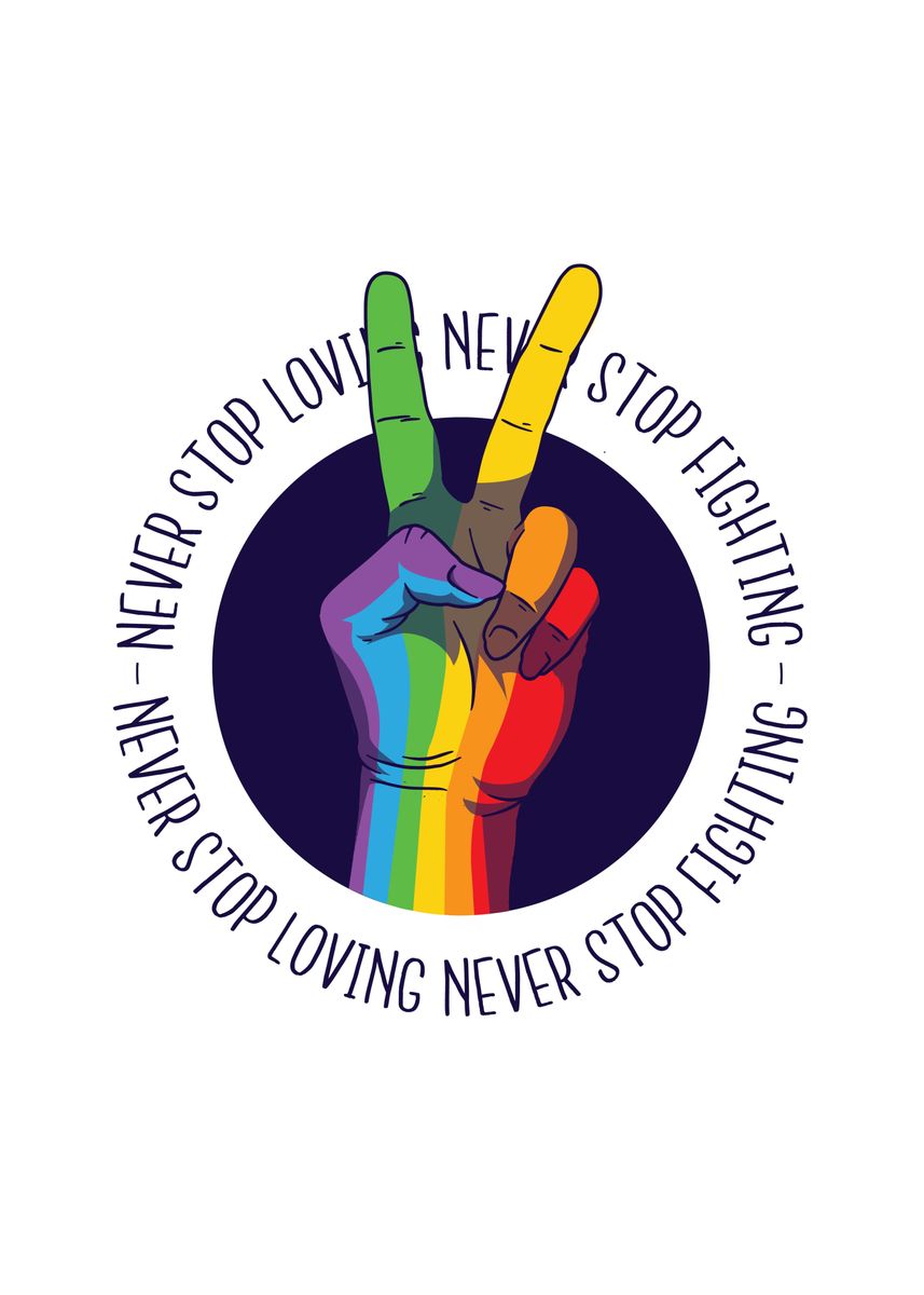 'Pride peace hand design' Poster, picture, metal print, paint by ...