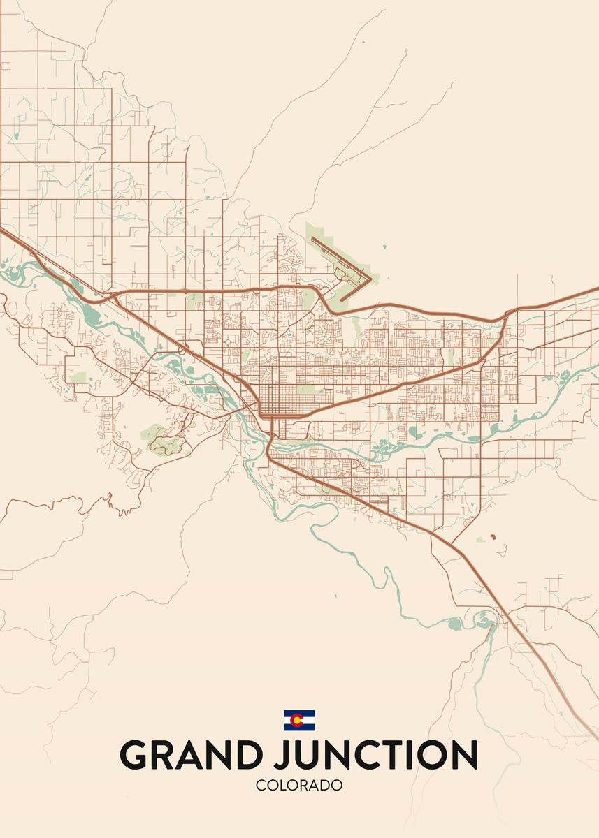 'Grand Junction CO' Poster, picture, metal print, paint by IMR Designs ...