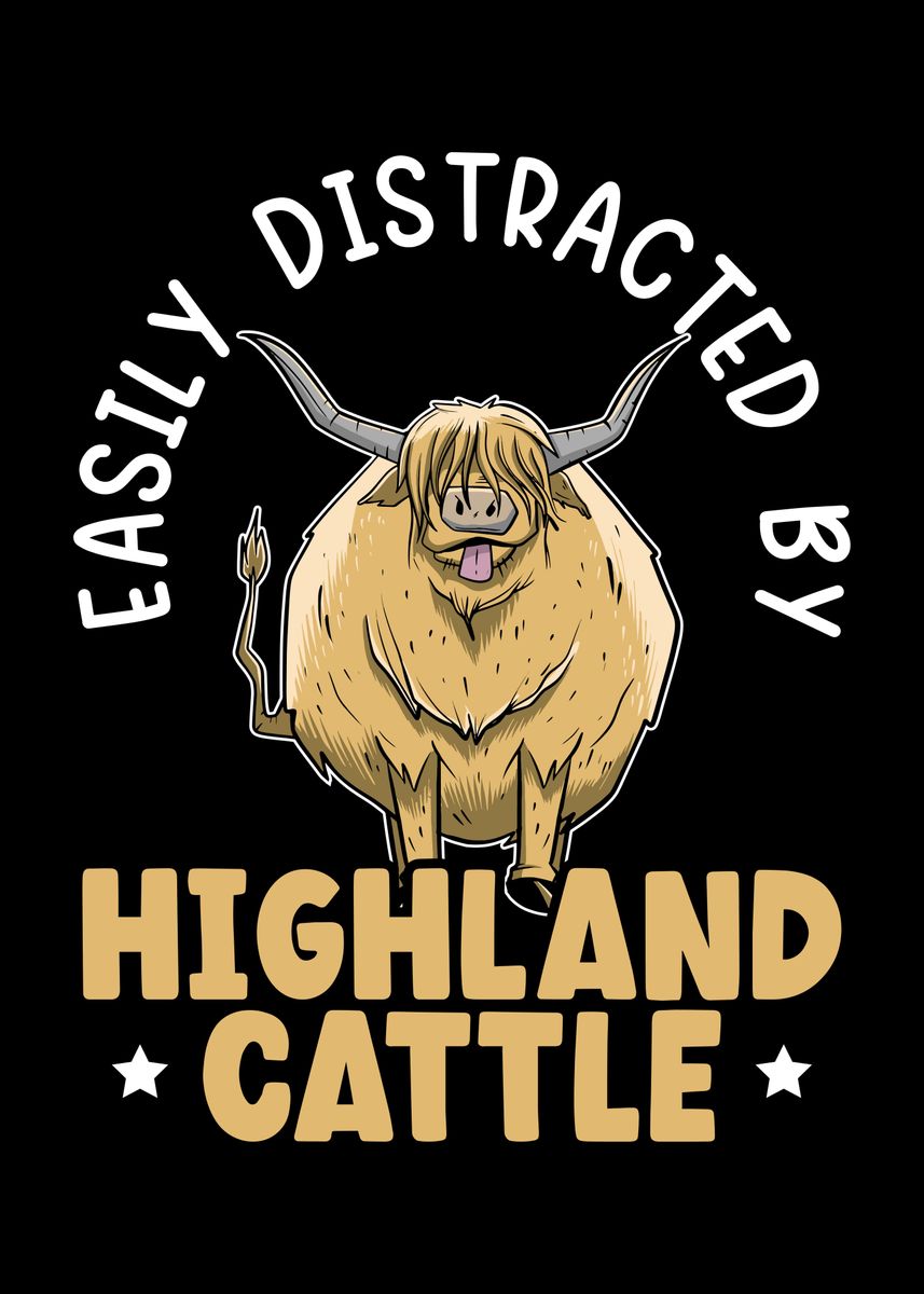 'Highland Cattle' Poster, picture, metal print, paint by NAO | Displate