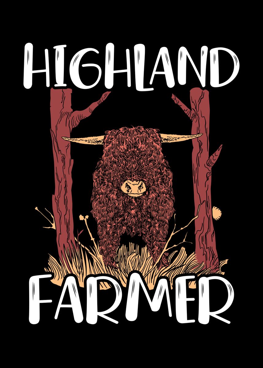'Highland Farmer' Poster, picture, metal print, paint by NAO | Displate