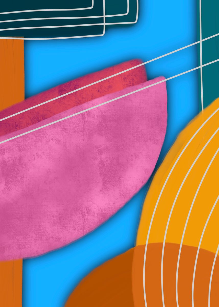 'Abstract line and shape' Poster, picture, metal print, paint by 4 Epic ...