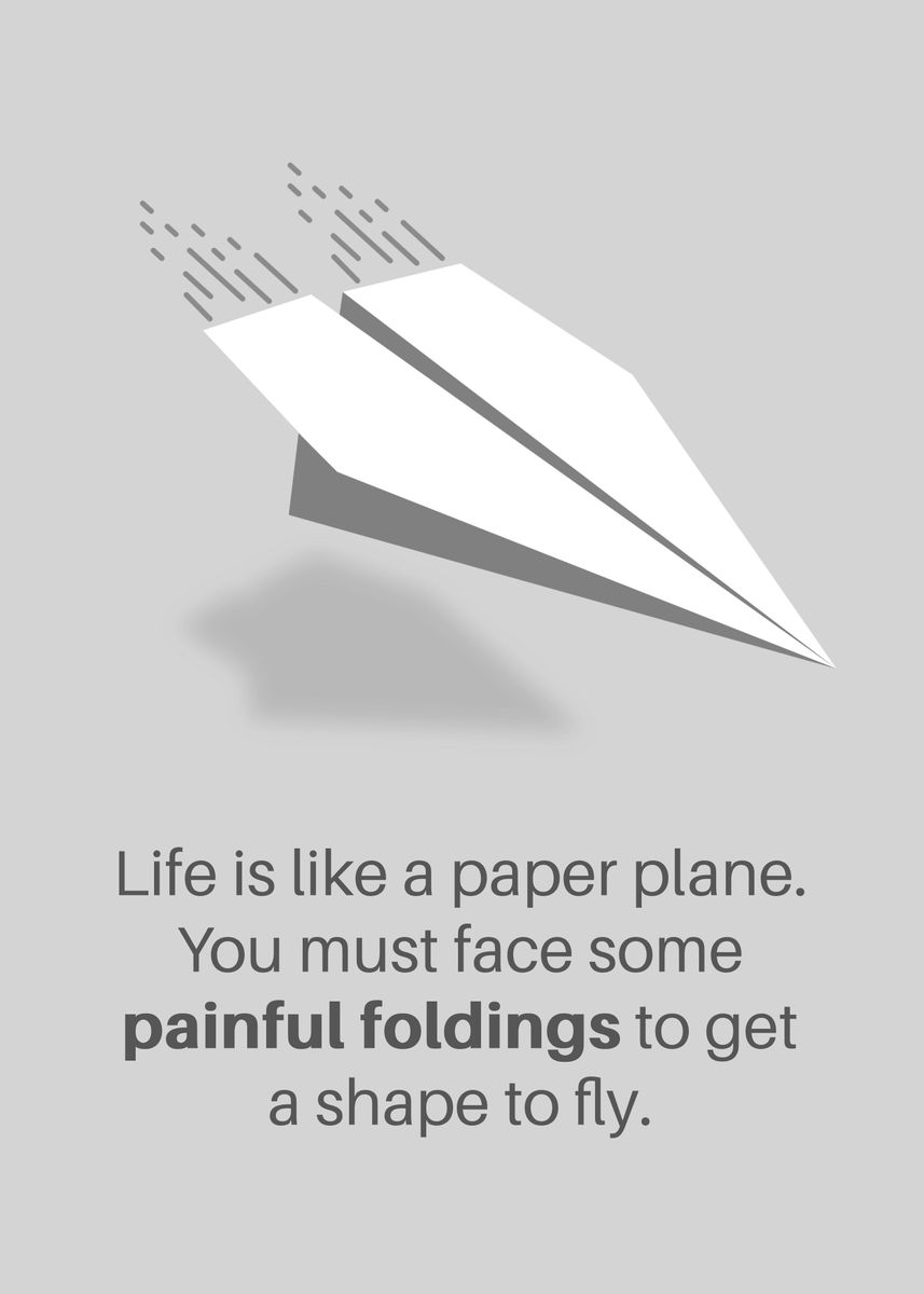 'Life and Paper Plane' Poster, picture, metal print, paint by ...