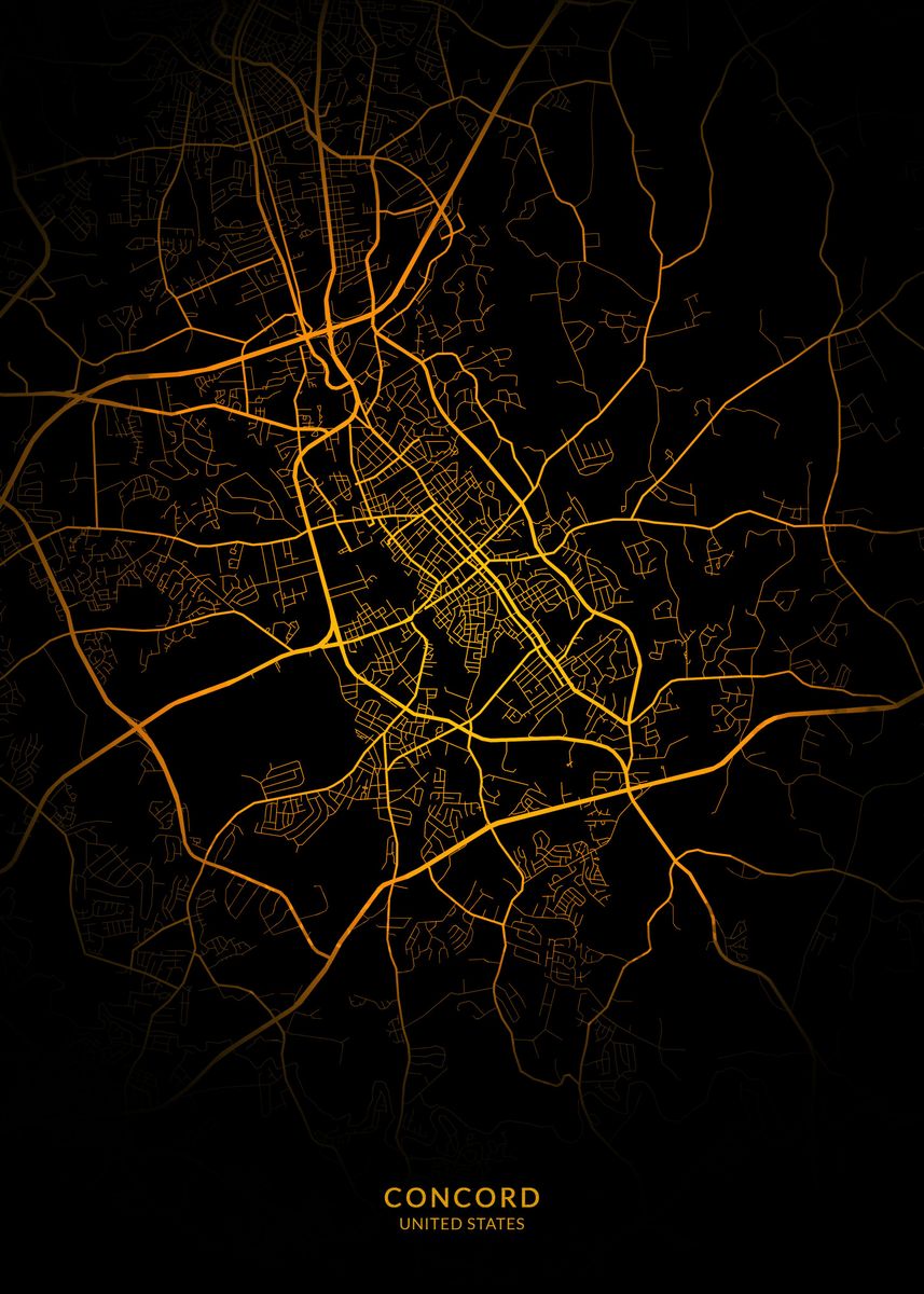 'Concord USA City Map' Poster by Trulaf Design | Displate
