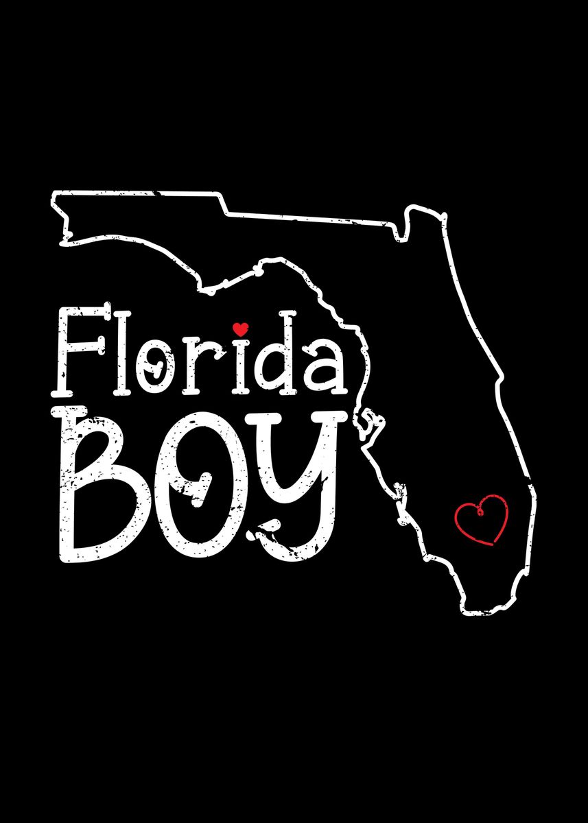 'Florida Boy Gift Flo Grown' Poster, picture, metal print, paint by ...